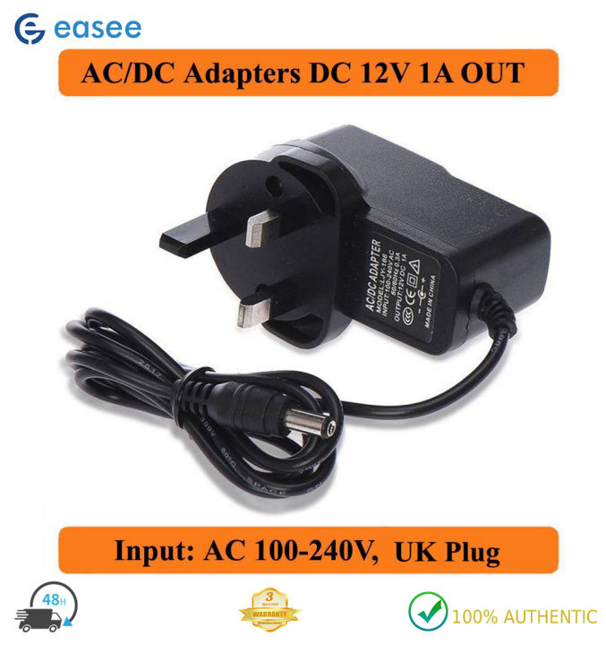 【Local Stock】12V 1A AC DC Adapter UK Mains Power Supply General for LED ...