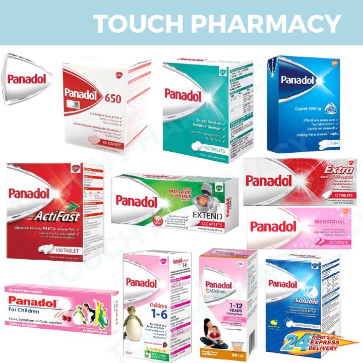 PANADOL Caplet 600mg/Regular/Optizorb 500mg/Actifast/Extend Caplet ...