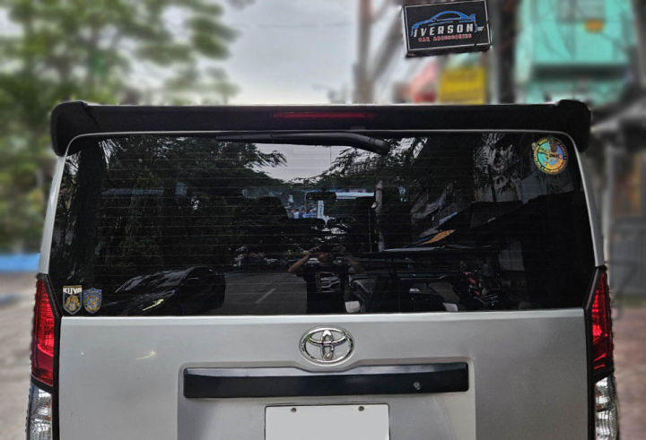 Toyota Hiace Commuter Deluxe 2019 to 2020 Matte Black Rear Spoiler With ...