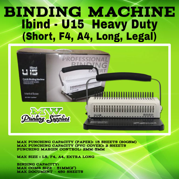 Binding Machine Legal (14 inches),long, a4 Heavy Duty, 24 Holes, iBind ...