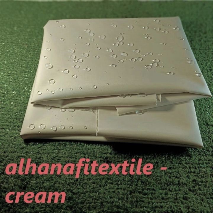 BAHAN KAIN ANTI AIR WATERPROOF ANTI ANGIN TASLAN BALON WARNA CREAM ...