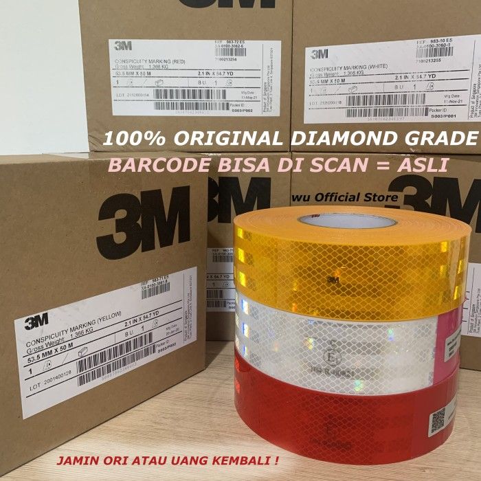 STIKER REFLEKTOR 3M ORIGINAL KIR DISHUB STICKER REFLEKTIF SCOTLIGHT ...