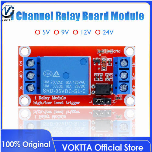 Original VOKTTA DC 5V/9V/12V/24V 1 Channel Relay Module High and Low ...