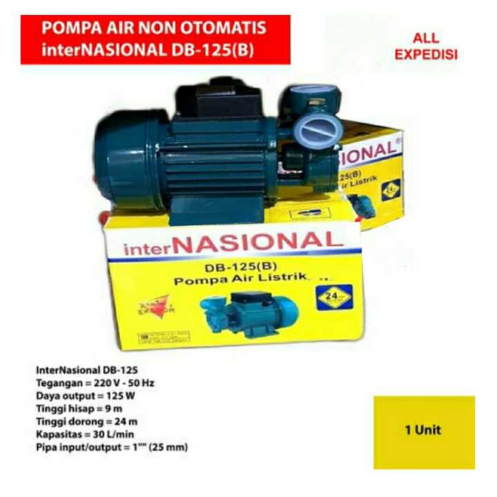 Pompa Air InterNASIONAL DB 125 (B) Pompa Air Sumur Dangkal 125 watt Pompa Air Inter Nasional ...