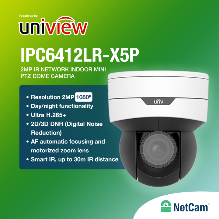 IP CAM UNIVIEW IPC6412LR3-X5P 2MP IR Network Indoor Mini PTZ Dome | Lazada Indonesia