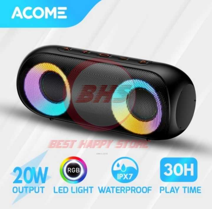 Speaker Bluetooth Acome A20 IPX7 Waterproof RGB Light Rhyme | Lazada ...