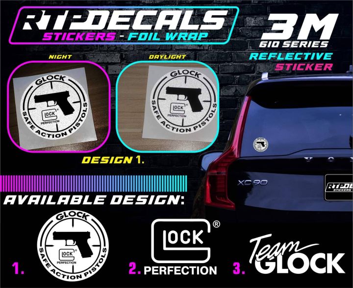 Glock Reflectorized and Non-Reflectorized Printed Decals Sticker ...