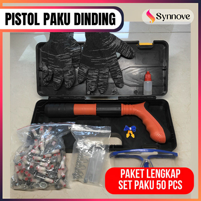 Paku Tembak Beton SET LENGKAP 50 Pcs Paku Nail Gun Ramset Tembak Beton ...