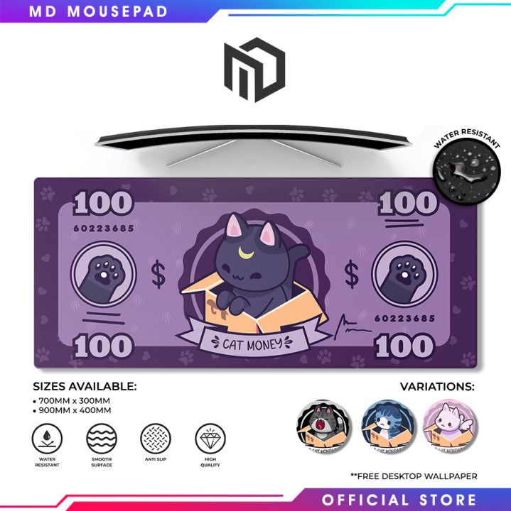 MD Mousepad | Cat Money | Extended Mousepad | Large Gaming Mousepad ...