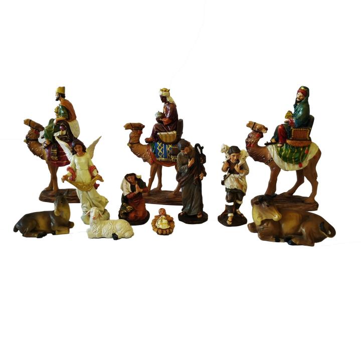 Christmas Nativity Village / Belen with Three Kings Set of 11 Figurine ...