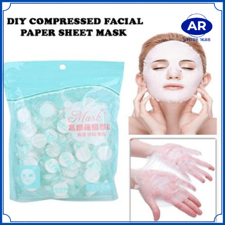 Compressed Mask Paper Masker muka Wajah Tablet DIY polos kertas mini ...