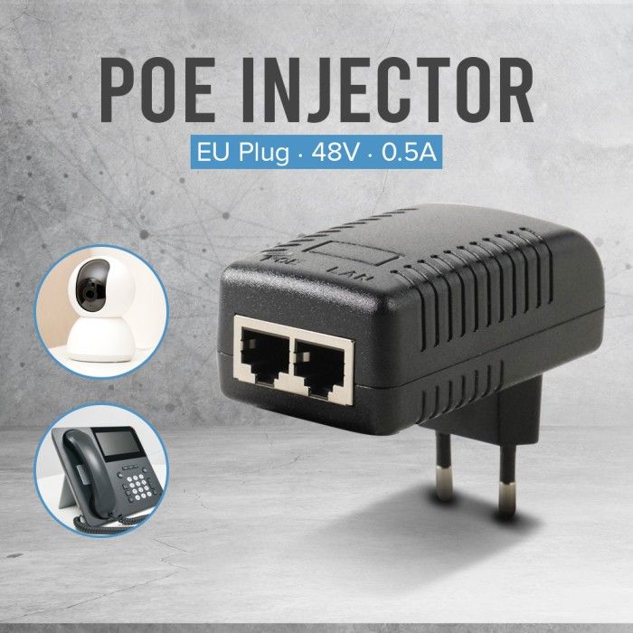 Adaptor poe lan rj45 NB 48v 0.5a dc for poe injector ip cam poe-4805 ...