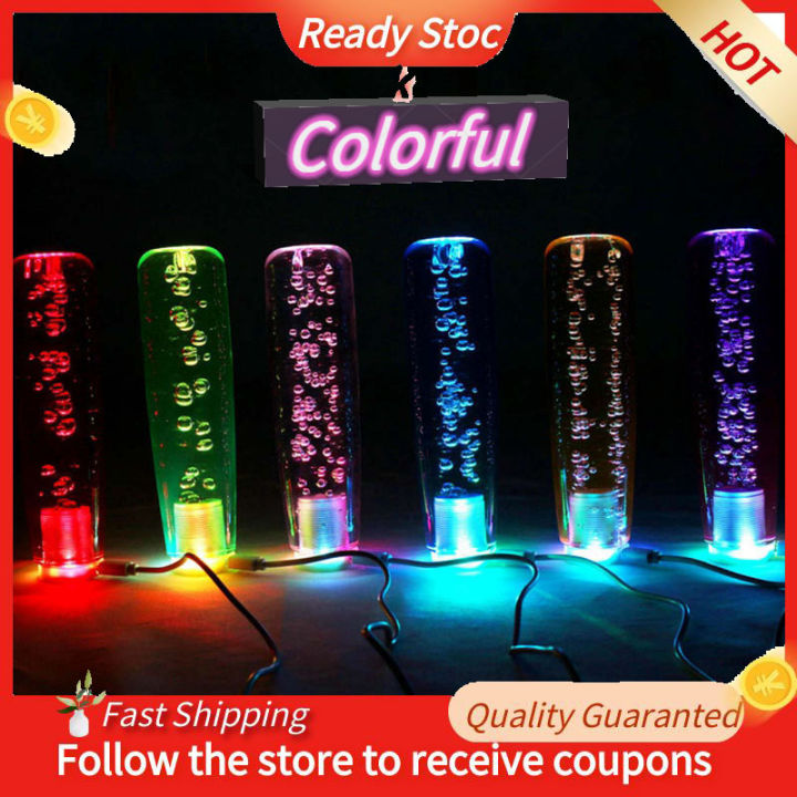 10-30CM Universal LED Colorful Car Shifter Knob Gradient Crystal Bubble ...