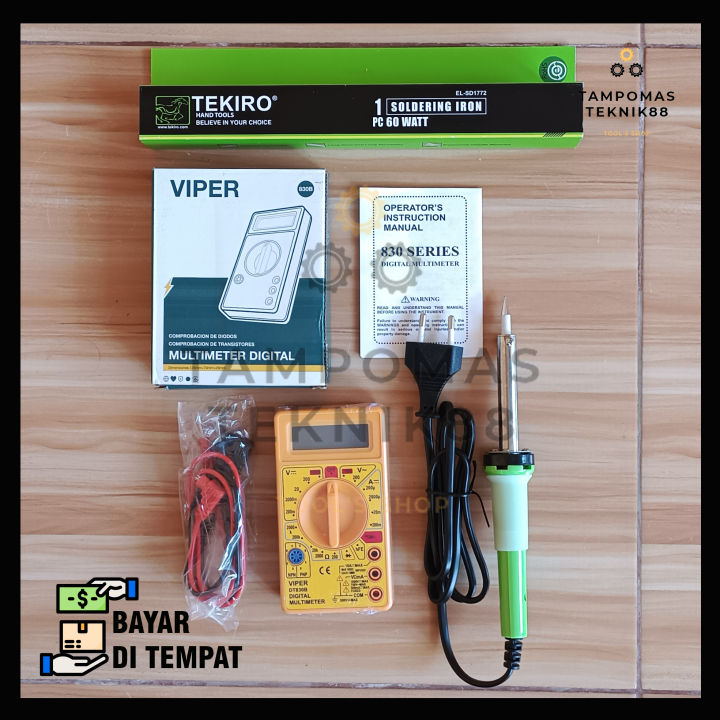 Paket MULTITESTER Digital Multi tester + Solder Tekiro 60 Watt | Lazada ...