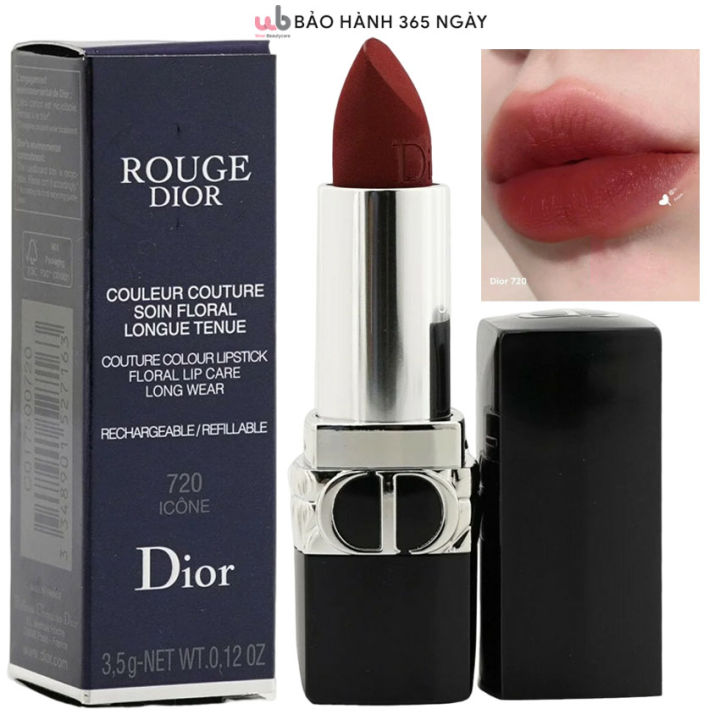 Son Dior 720 Icóne,màu hồng nâu thơ mộng,Rouge Velvet,Full Box Túi + Hộp,Sự lựa chọn hoàn hảo ...