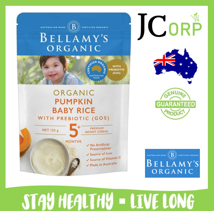 Bellamy's Organic Pumpkin Baby Rice with Prebiotic 5+ Months 125g | Lazada