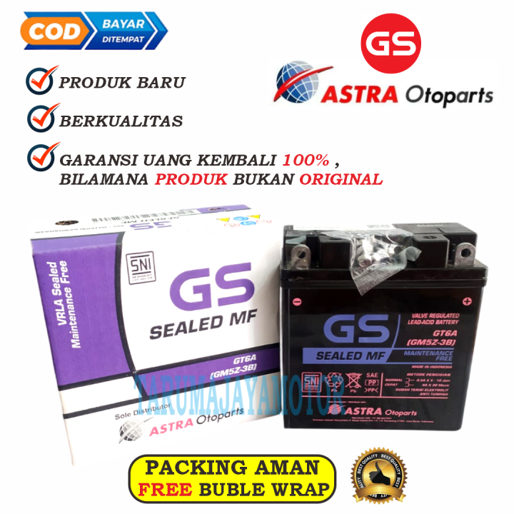 Aki Motor GS ASTRA GM5Z-3B (GT6A) MF Accu Kering MIO GRAND JUPITER VEGA ...