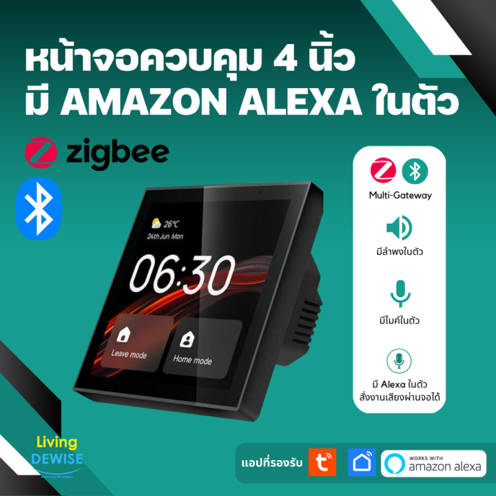 Tuya Smart Panel Pro Alexa Built-in หน้าจอสัมผัส สำหรับสั่งงานปุ่มหรือ ...