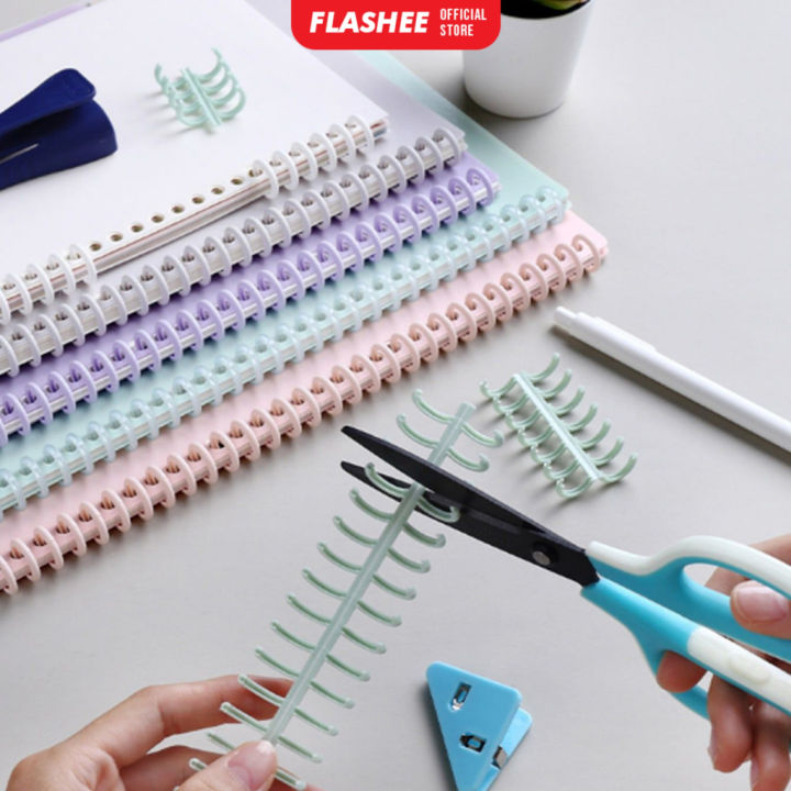Flashee Ring Binder Plastik Loose Leaf A4 B5 A5 A6 Ring Binding DIY 30 ...