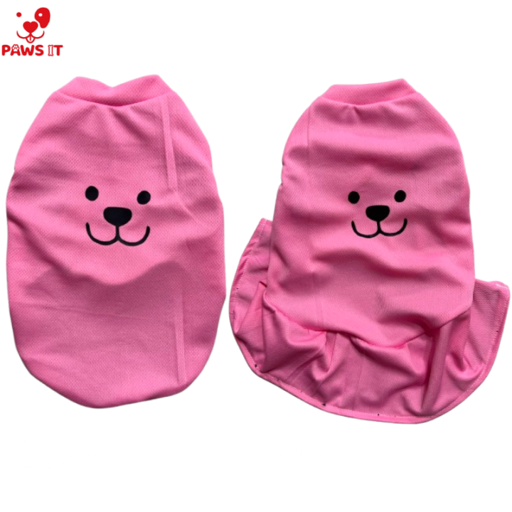 Paws it Dog Cat Clothes Pet Sando Dog Face Pink Dog Shirts Sando Dog ...