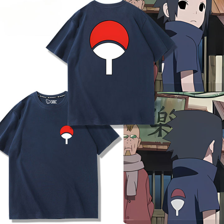 Naruto Uchiha Family Sasuke Fire Fan Same Style Cosplay Short Sleeve T ...