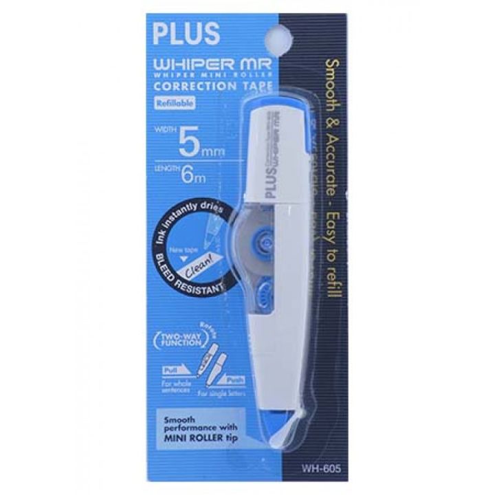 PLUS WHIPER MR REFILLABLE CORRECTION TAPE 5MM/6MM X 6M AND REFILL | Lazada