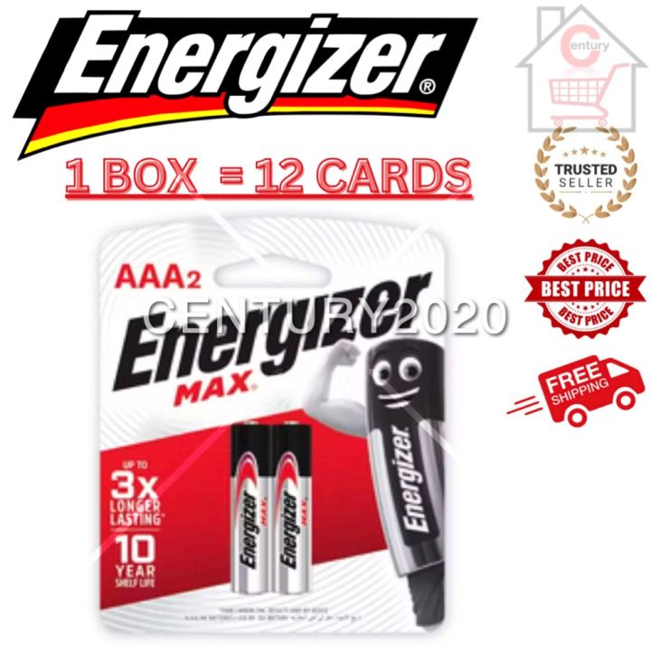 ENERGIZER Max AAA/AA Alkaline Battery 1.5V 12packs/box NEW LOOK | Lazada