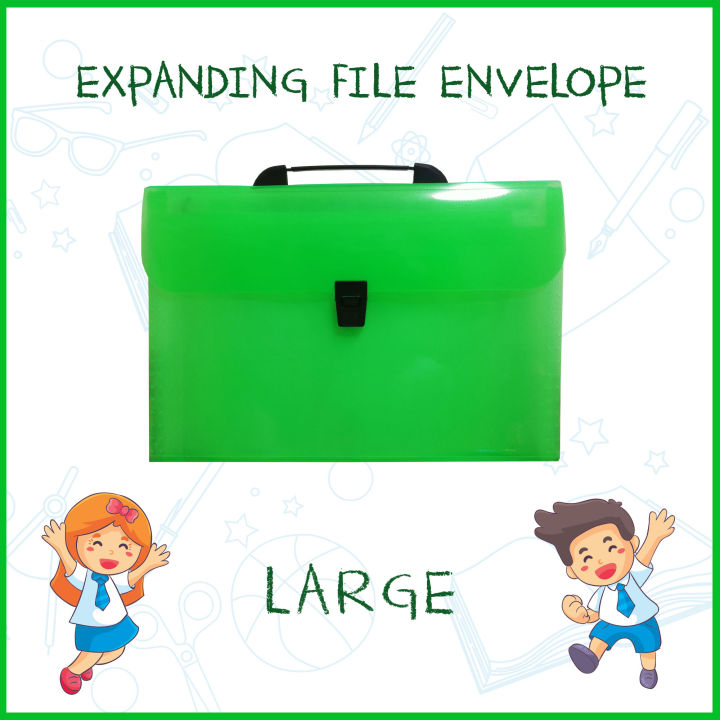 Plastic Expanding Envelope File with handle - A4 to Long size | Lazada PH