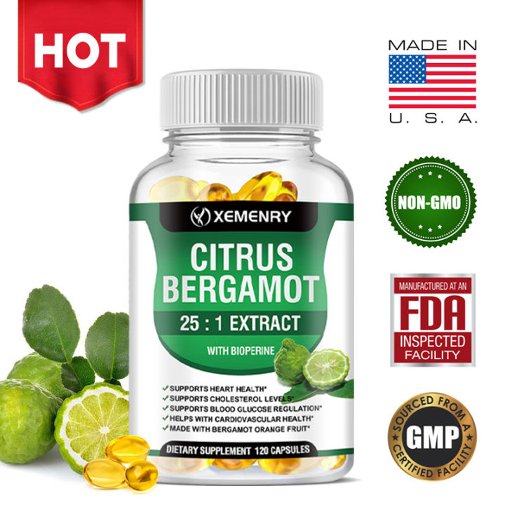 Citrus Bergamot Capsules, 25:1 Bergamot Extract - Healthy Cholesterol ...