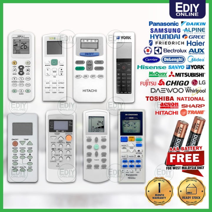 【FREE BATTERY AAA X2】 UNIVERSAL AIR COND AIR CONDITIONER REMOTE CONTROL ...