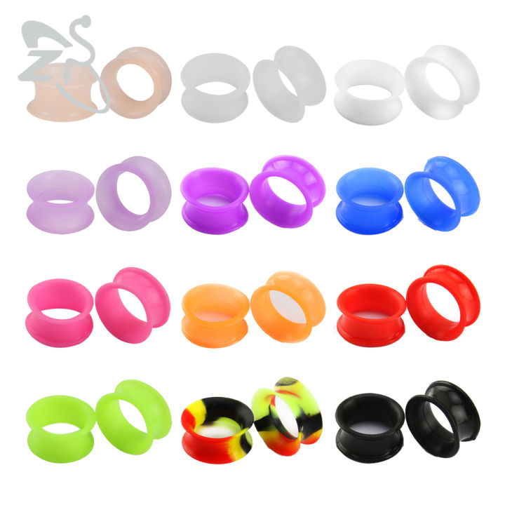 1 Pair 3-25mm Thin Silicone Flexible Double Flared Ear Stretchers ...