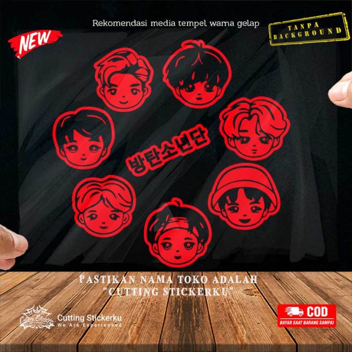 Cutting Stiker Bts Crew Chibi Variasi Motor Mobil Sticker Skotlet Bodi ...