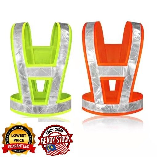 [READY STOCK]Safety vest V-shape high reflective visibility outdoors ...