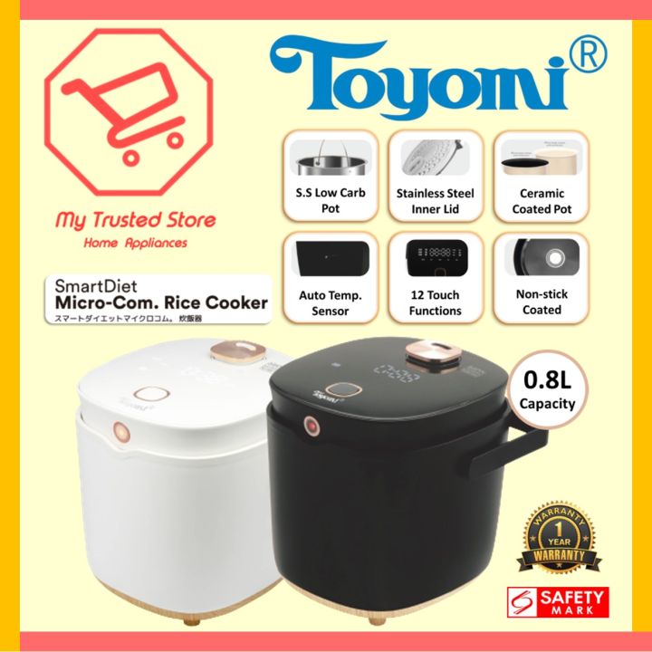 Toyomi 0.8L RC 2080LC Low Carb Micro-Com Rice Cooker | Lazada Singapore