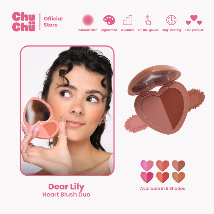 Chu Chu Beauty Heart Blush Duo in Dear Lily | Lazada PH