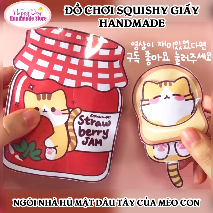 Squishy Giấy - Ngôi Nhà Búp Bê Giấy Nhồi Bông Hũ Mật Dâu Tây của Mèo ...