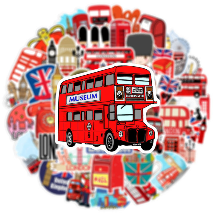 พร้อมส่ง！Travel City London บิกเบน ลอนดอน England sticker vintage BUS ...