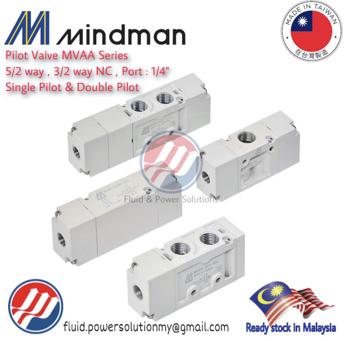 Mindman Air Pilot valve MVAA-220 Series Port : 1/4" , 3/2way and 5/2way ...