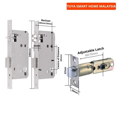 Mortise 6085/7085, Latch 60/70mm Adjustable for Lock | Lazada