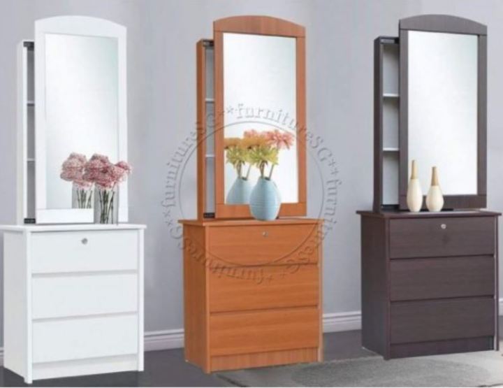 (Furnituresg) Dressing Table With 3 Drawers and Lock | Lazada Singapore