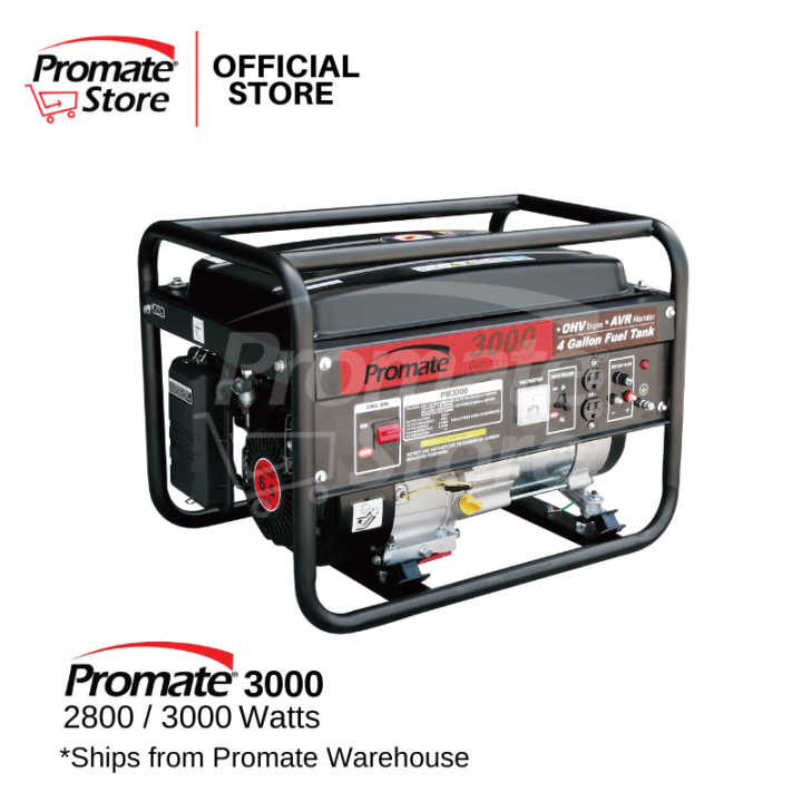 Promate PM3000 Gasoline Generator 3kVa | 2800W/3000W | Single Phase | 6 ...