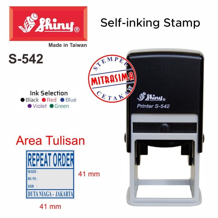 Stempel Shiny S-542 ( Shiny bentuk bujursangkar S542 Tipe S 542 ...