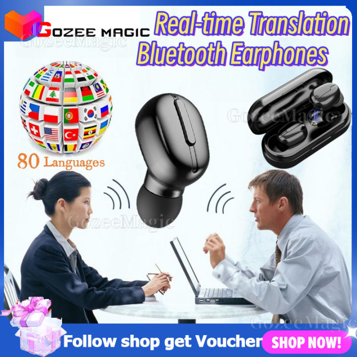 80 languages Instant translation headset bluetooth Real-time ...