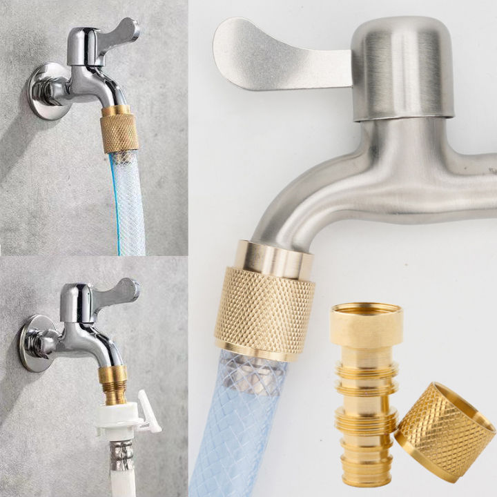 Brass Faucet Adapter Hose Quick Coupling Kitchen Bathroom Universal ...