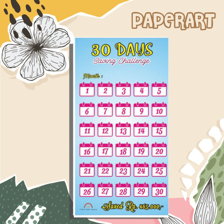 Kertas Binder Saving Challenge / Tantangan Menabung NEW Paper Art ...