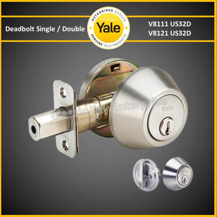 Yale Deadbolt Door Lock Single Or Double Cylinder DEAD BOLT V8111/V8121 ...