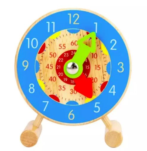 The Original Educational Wooden Clock Toys Second Minute Hour Time ...