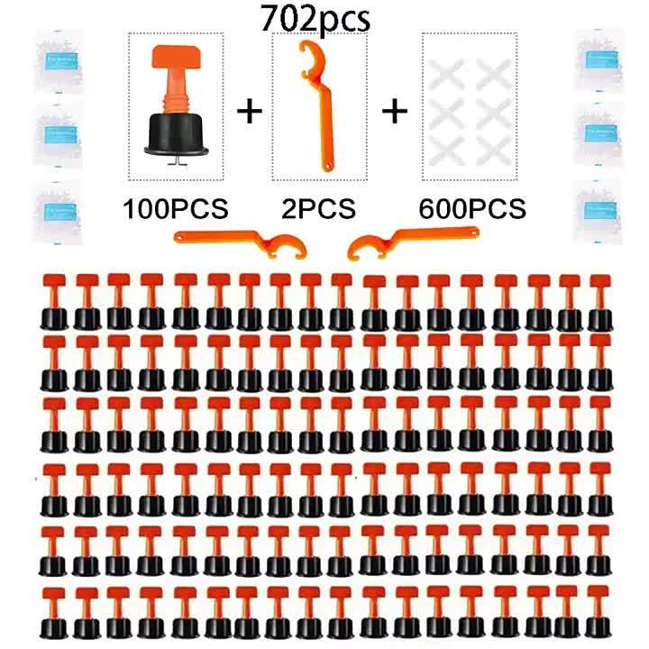 1102pcs Bagged Tile Leveling And Leveling Device T Type Adjuster Cross Floor Laying Wall Tile