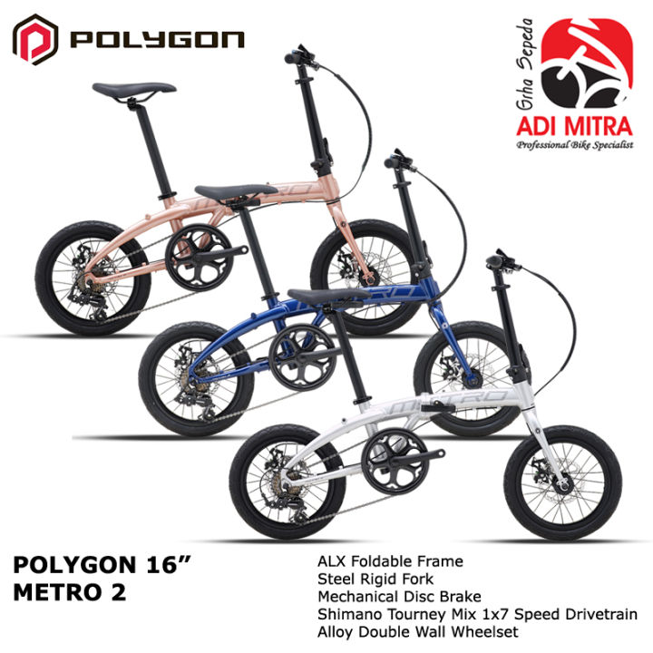 Polygon Metro 2 Sepeda Lipat 7 Speed [16 Inch] Folding Bike | Lazada ...