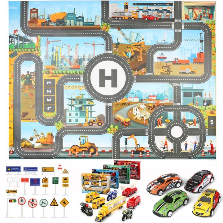WA34N Forever Star Children DIY Car Park Play Map 83*57cm Taffic ...